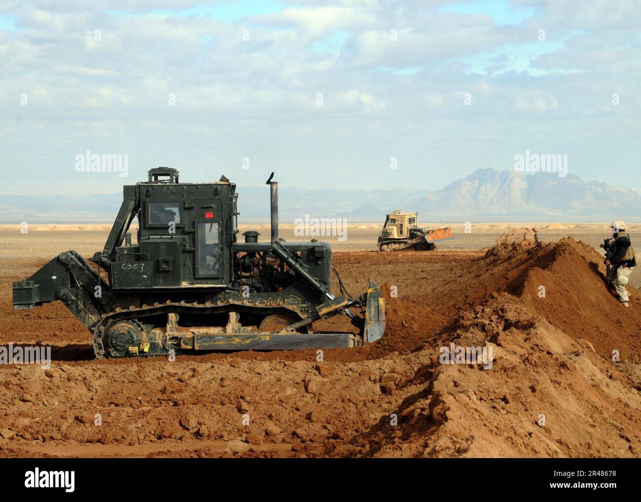 Up-armored bulldozers in Afghanistan Stock Photo - Alamy