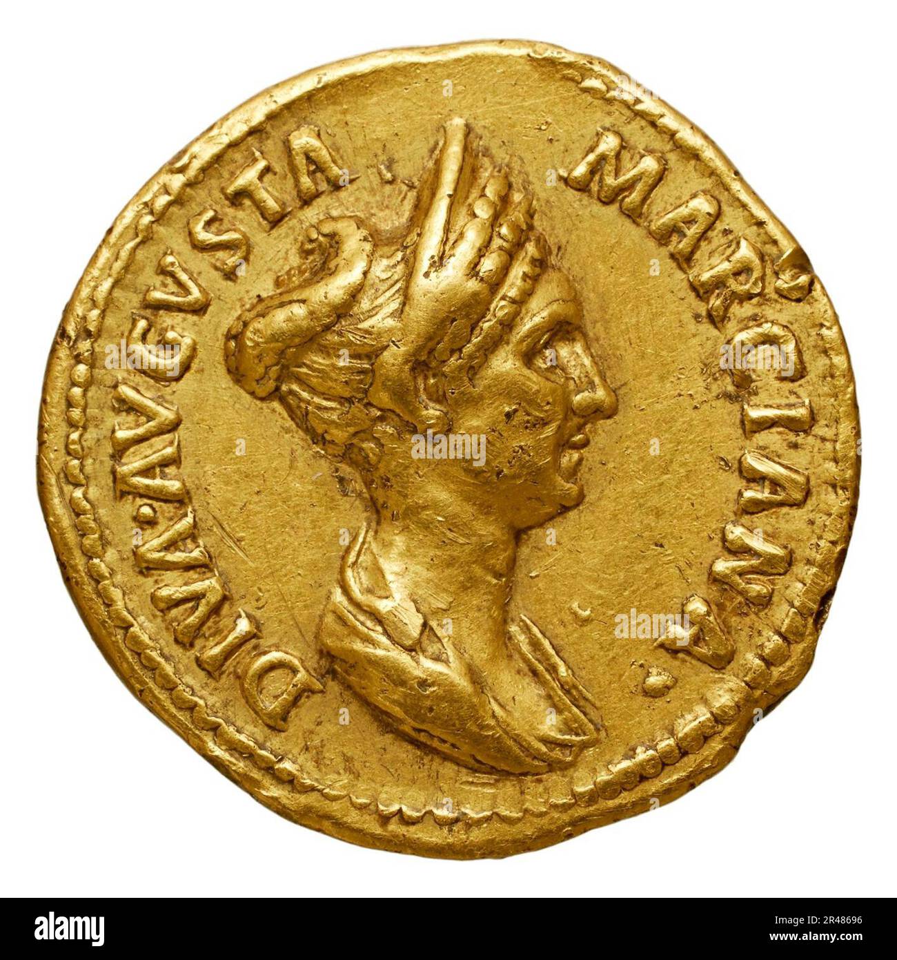 Upia Marciana aureus Gallica 522 avers Stock Photo - Alamy