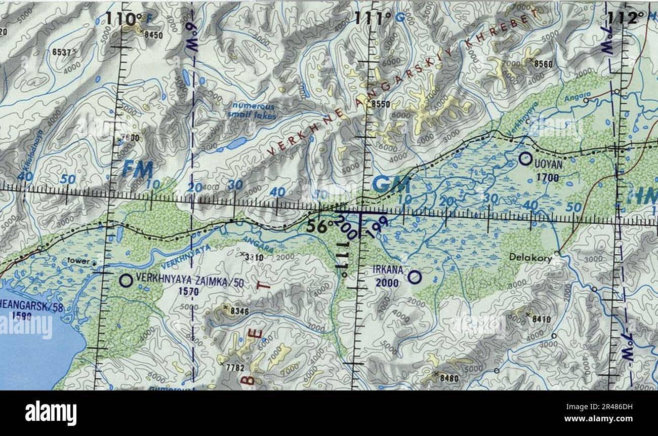 Upper Angara Range ONC E-8 Stock Photo - Alamy