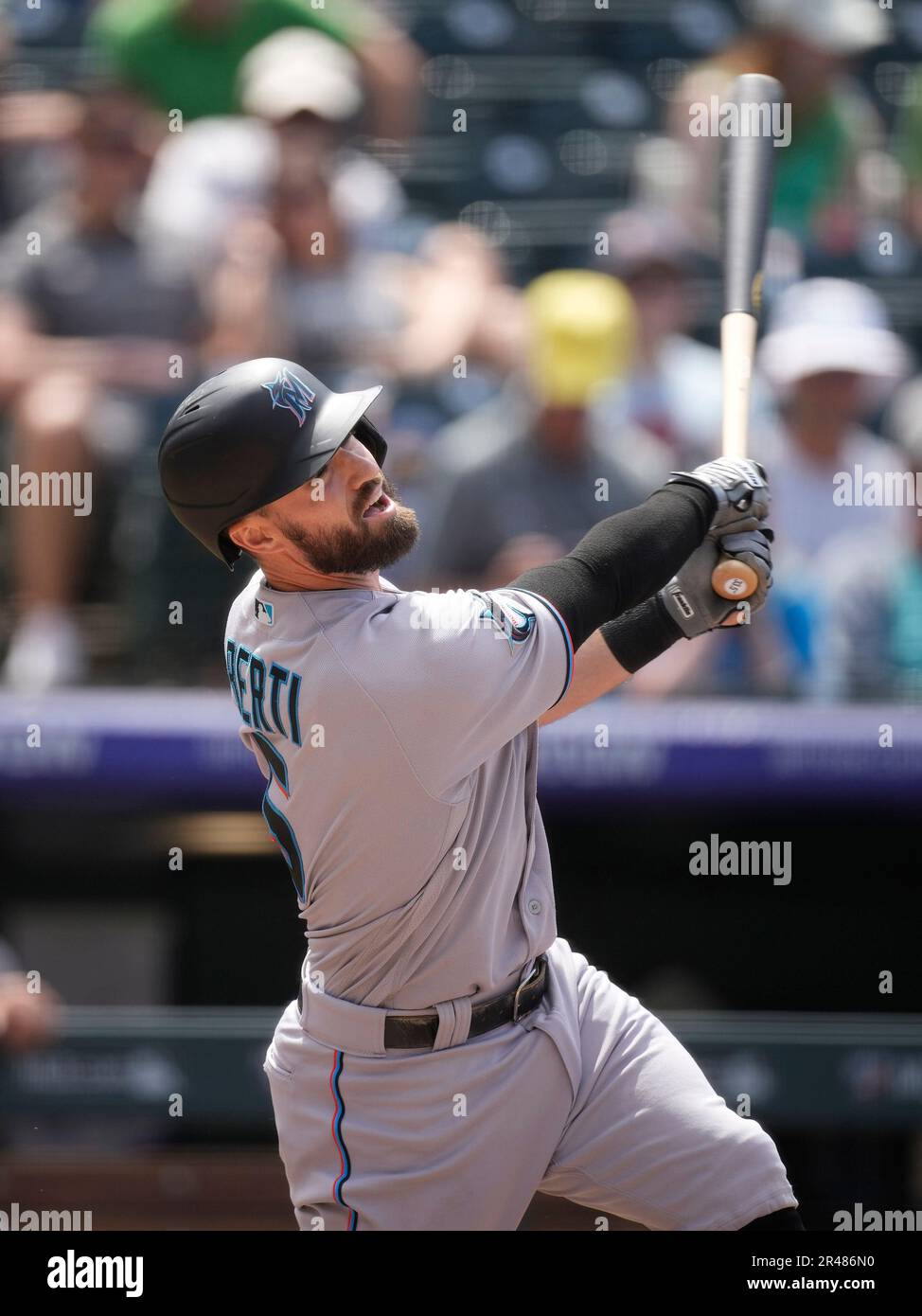 Miami Marlins shortstop Jon Berti (5) in the sixth inning of a baseball ...