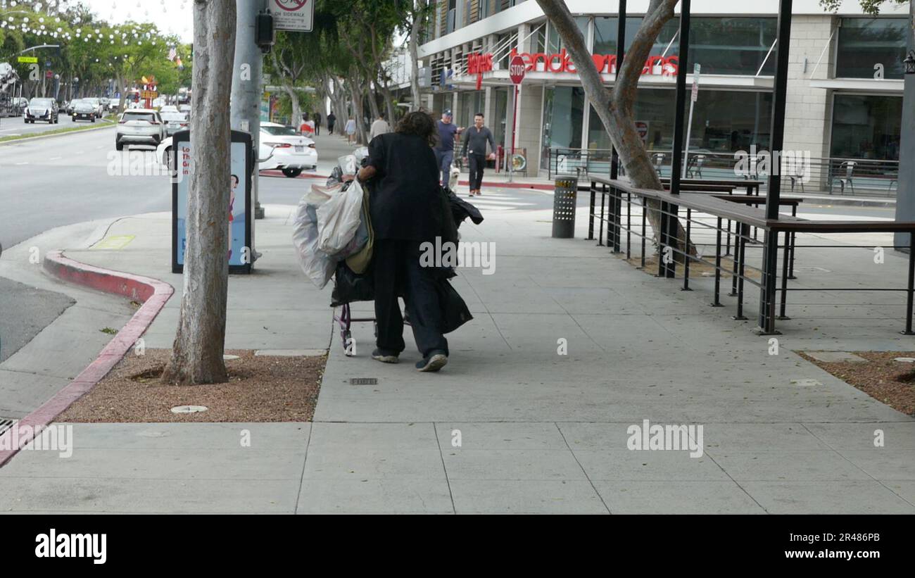 Homeless man walking shopping cart hi-res stock photography and images ...