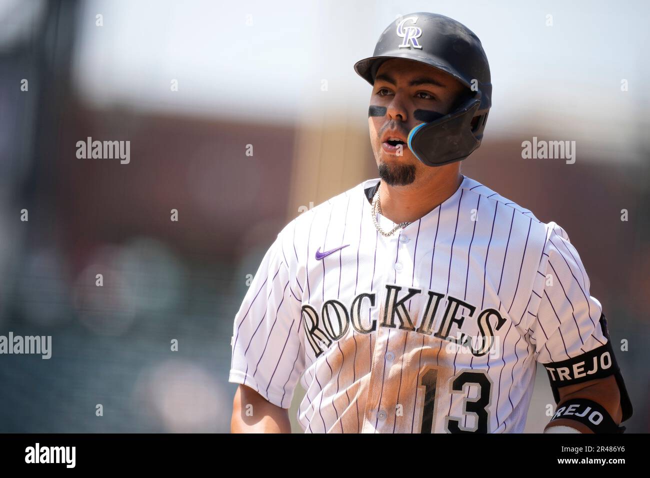 Colorado Rockies second baseman Alan Trejo (13) in the fourth inning of ...