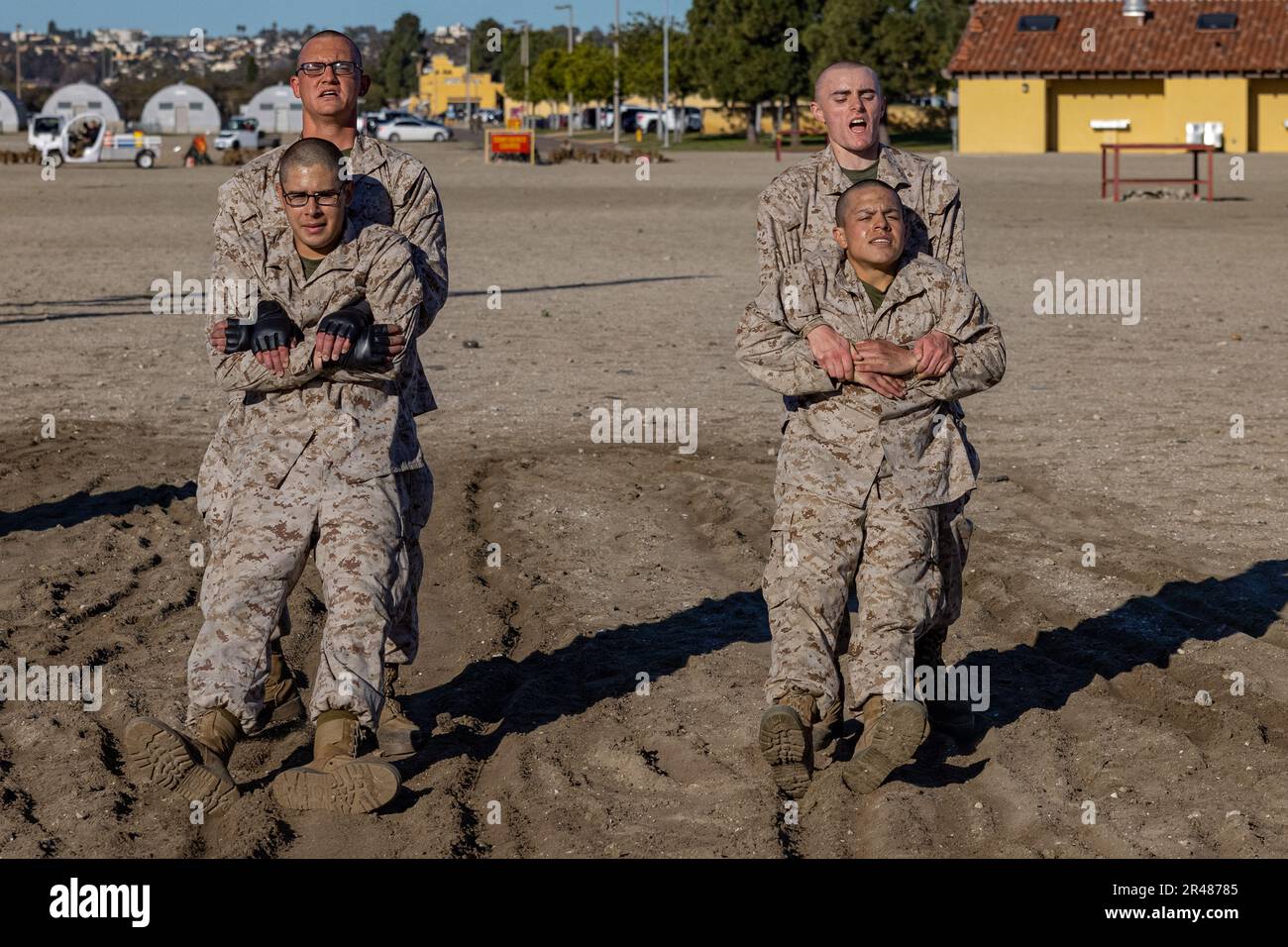 U.S. Marine Corps recruits with Alpha Company, 1st Recruit Training ...