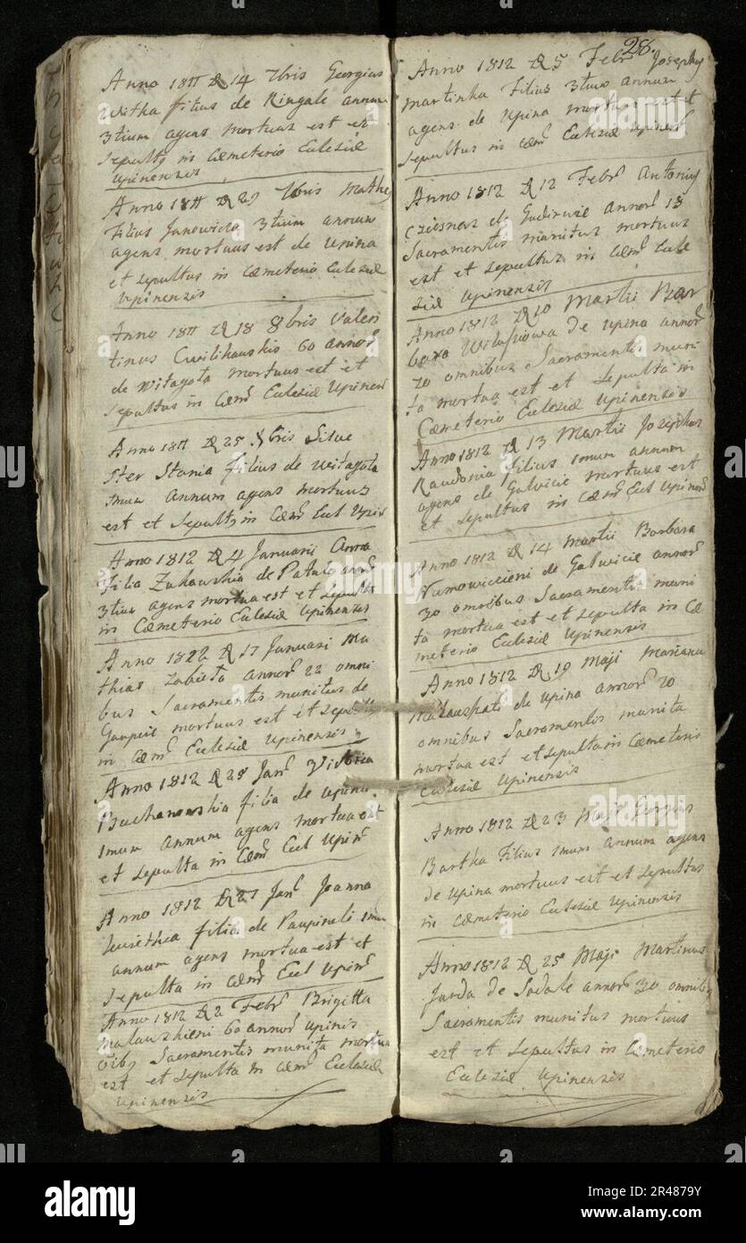 Upynos RKB 1800-1827 mirties metrikų knyga 028 Stock Photo - Alamy