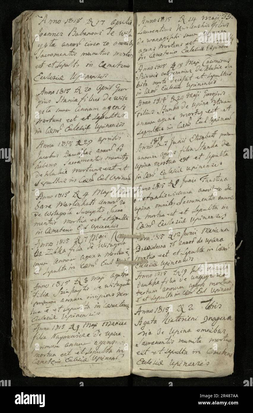 Upynos RKB 1800-1827 mirties metrikų knyga 035 Stock Photo - Alamy
