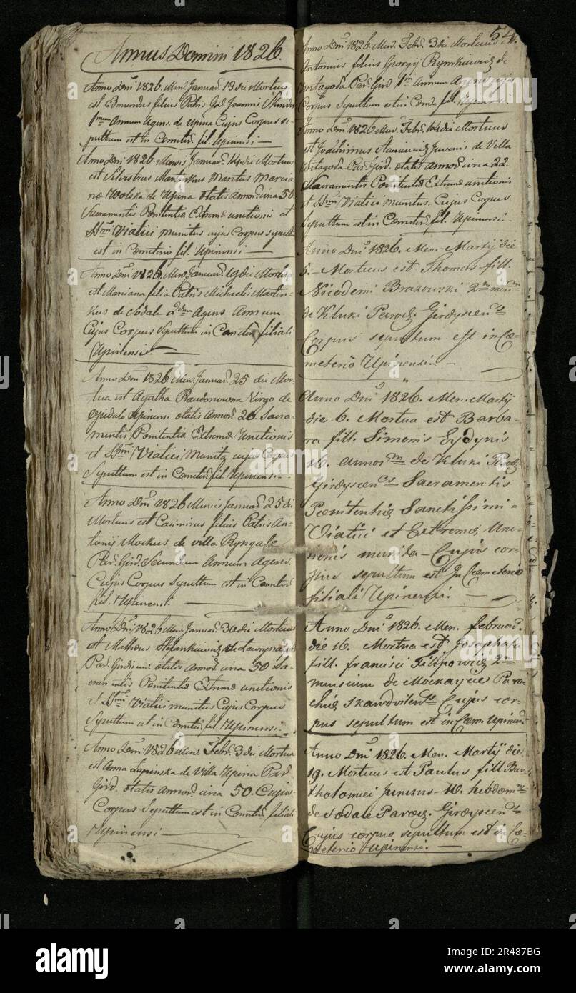 Upynos RKB 1800-1827 mirties metrikų knyga 054 Stock Photo - Alamy
