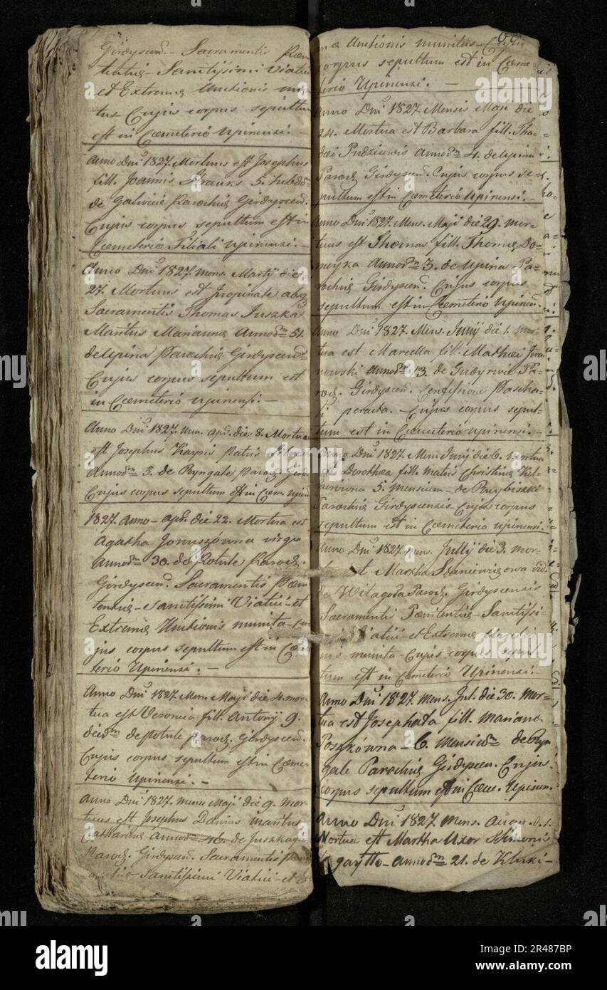 Upynos RKB 1800-1827 mirties metrikų knyga 060 Stock Photo - Alamy