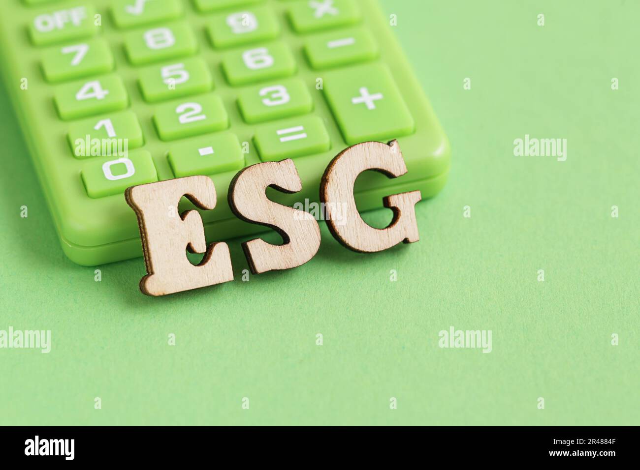 ESG, green calculator. Environmental, Social, Corporate Governance ...