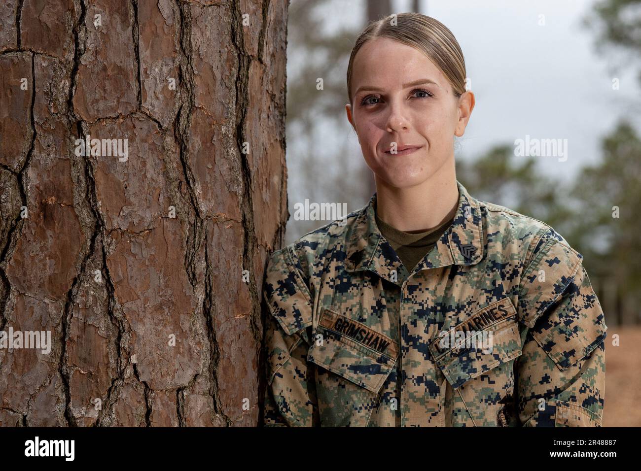 U.S. Marine Corps Sgt. Danielle Grimshaw, an intelligence specialist with 8th Engineer Support ...