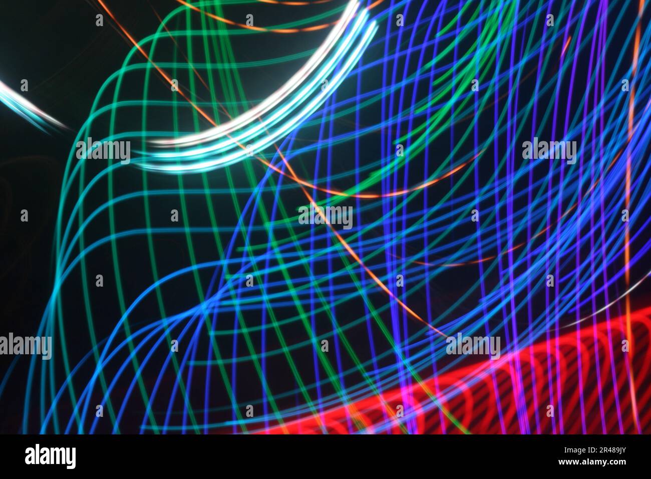 A large display featuring a pattern of colorful lights radiating ...