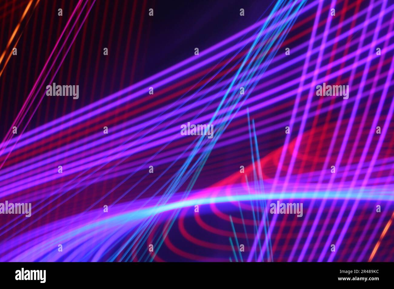 A large display featuring a pattern of colorful lights radiating ...