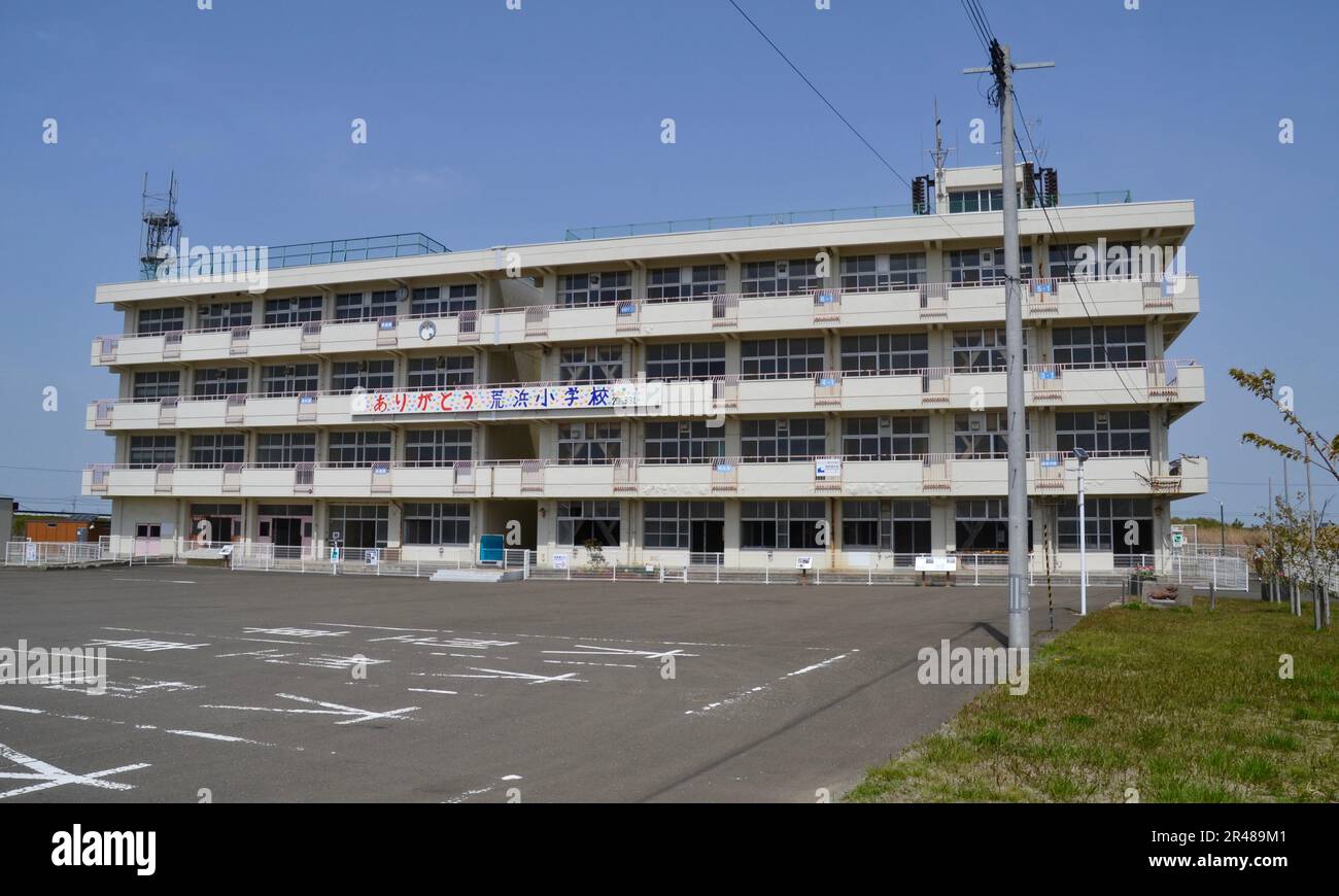 Remains of Sendai Arahama Elementary School stands as a memorial to the ...