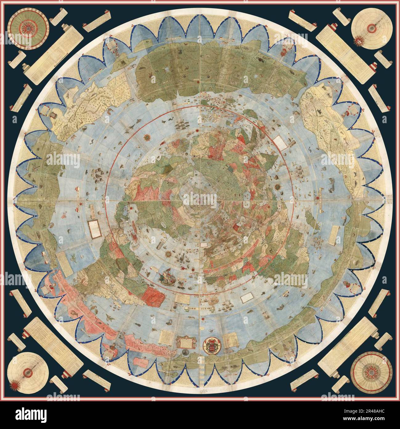 Urbano Monti — World Map as of 1587 Stock Photo - Alamy