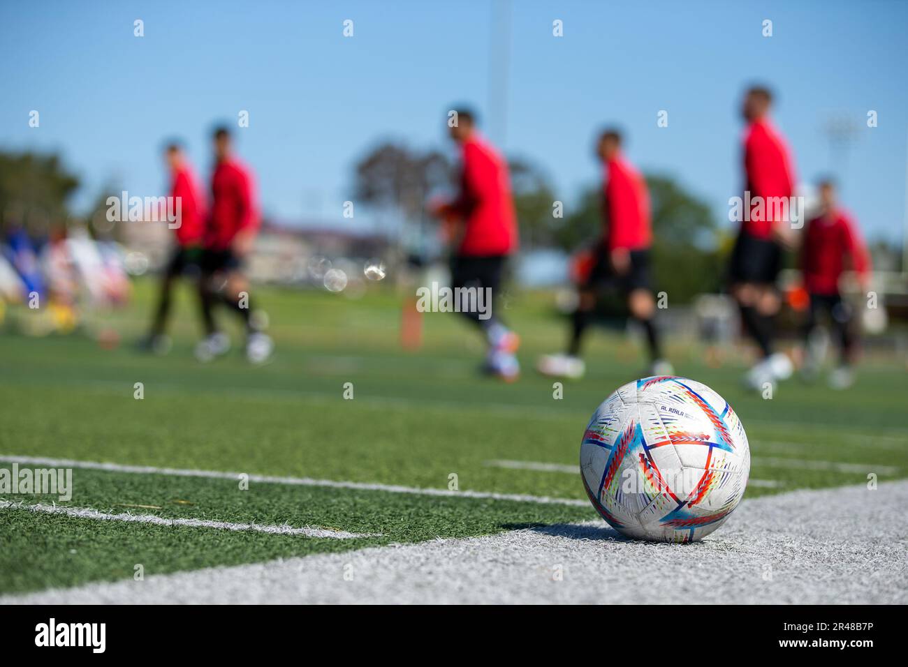 U S Marines On The All Marine Mens Soccer Team Perform Warm Up Drills