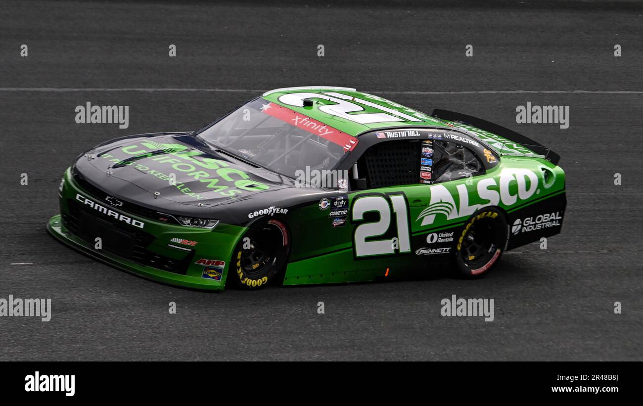 Austin Hill (21) steers through Turn 1 during a NASCAR Xfinity ...
