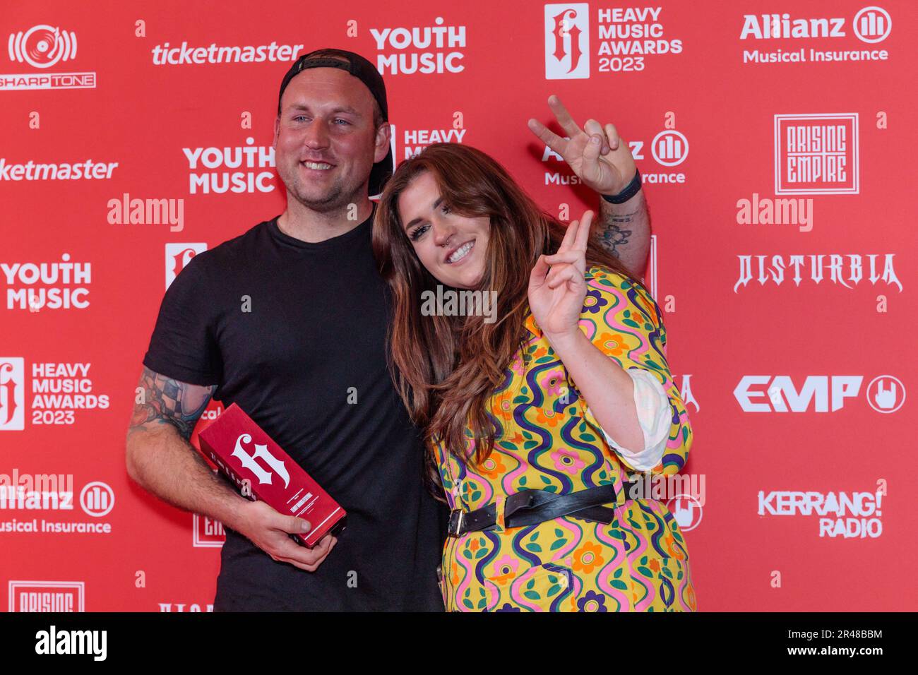 Heavy Music Awards, OVO Arena Wembley, UK. 26th May 2023. Tom Newton and his sister, founders of ...