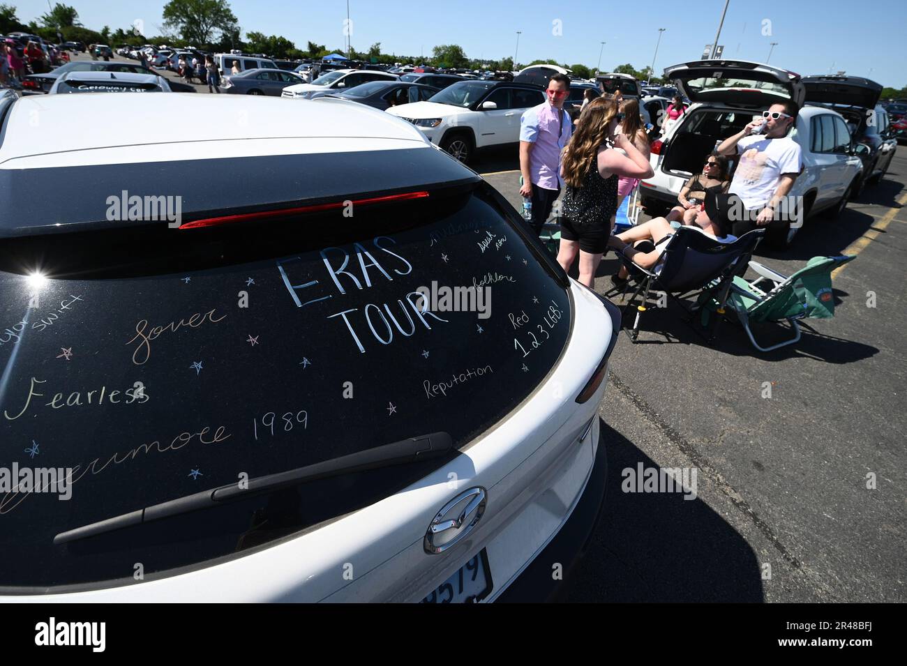 East Rutherford, USA. 26th May, 2023. Fans tailgate inside the MetLife ...