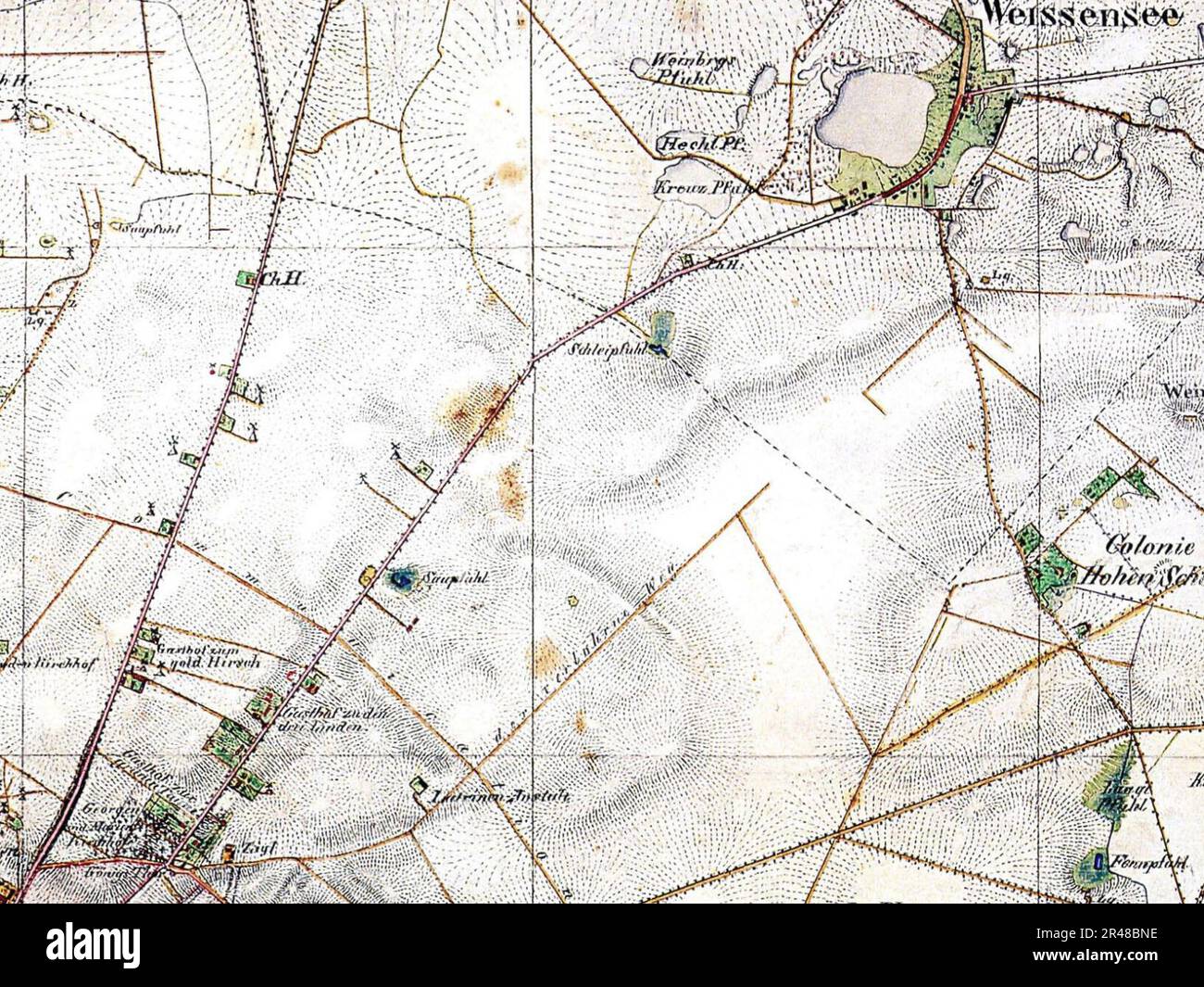 Urmesstischblatt 3446 (Berlin Nord) um 1840 (Bernauer Tor nach ...