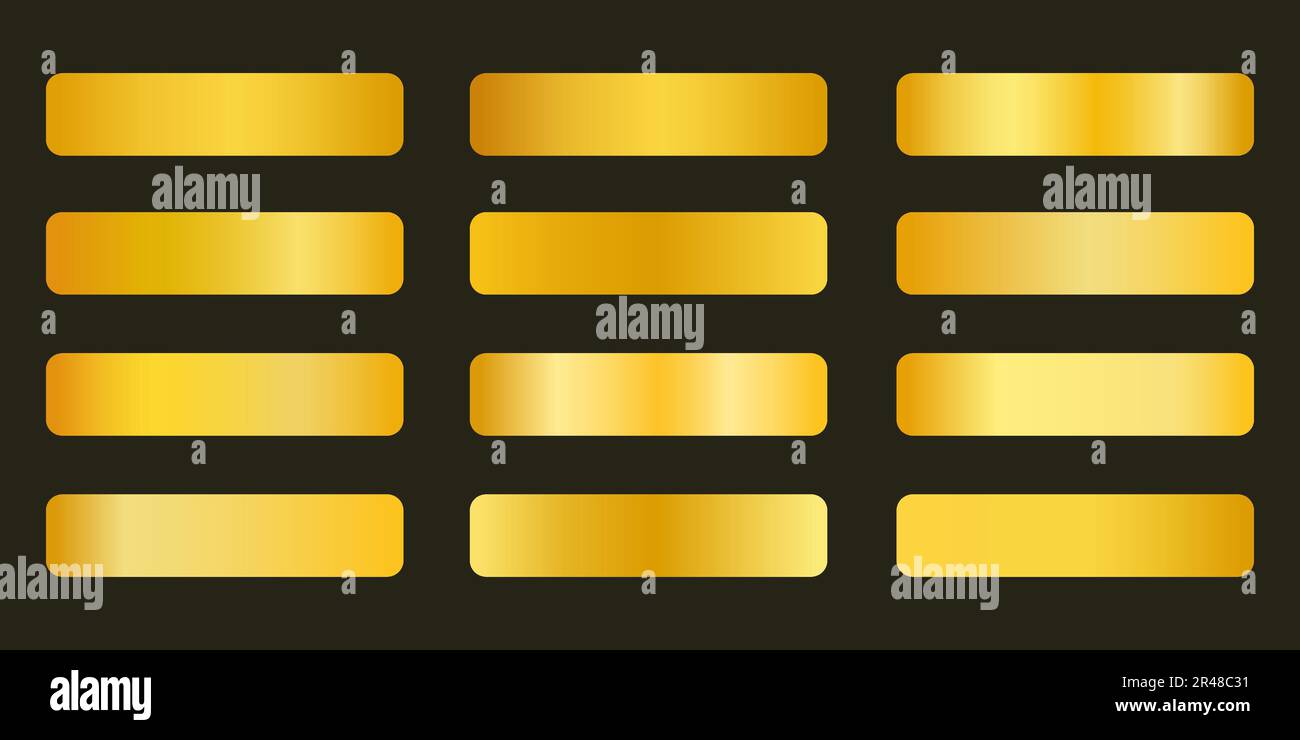 Gold Metallic Gradient Set For Vector Design Stock Vector Image & Art ...