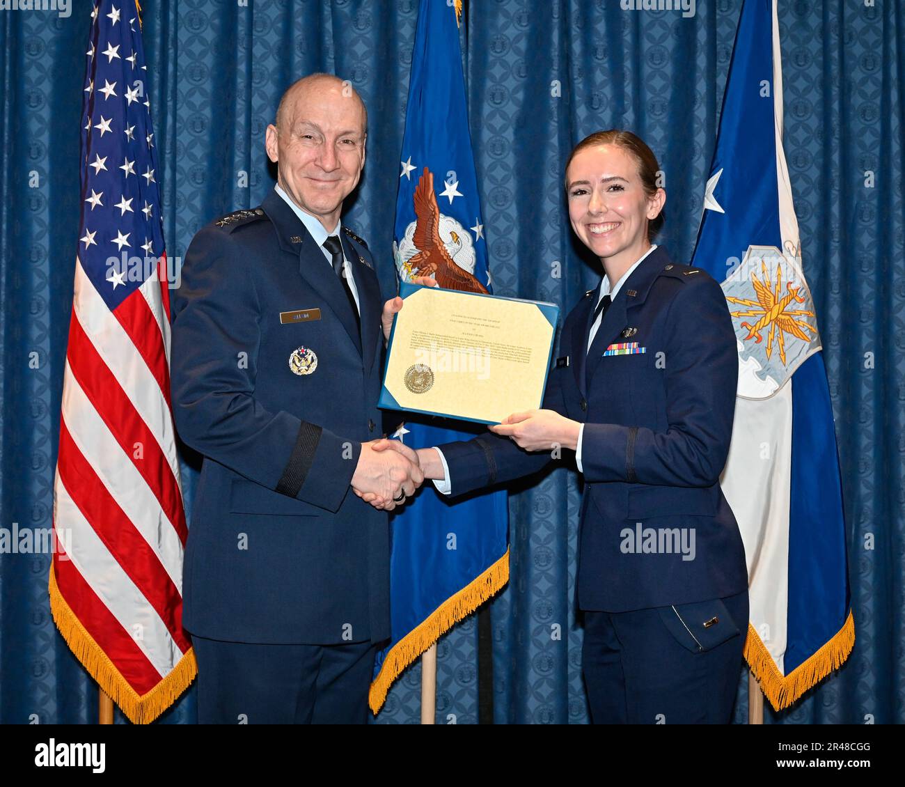 Air Force Vice Chief of Staff Gen. David W. Allvin poses with 2nd Lt ...