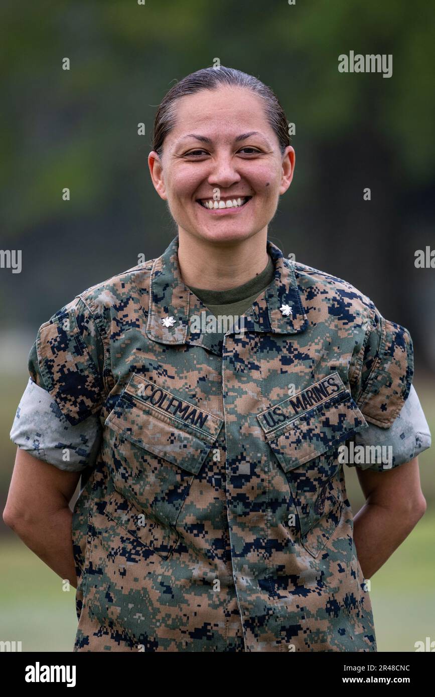 U.S. Marine Corps Lt. Col. Amber Coleman, commanding officer of ...