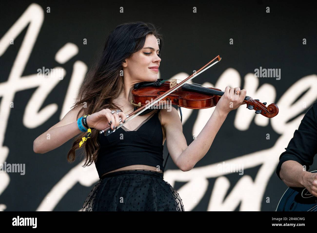 Miriam "Mimi" Peschet of The Airborne Toxic Event performs on day one ...