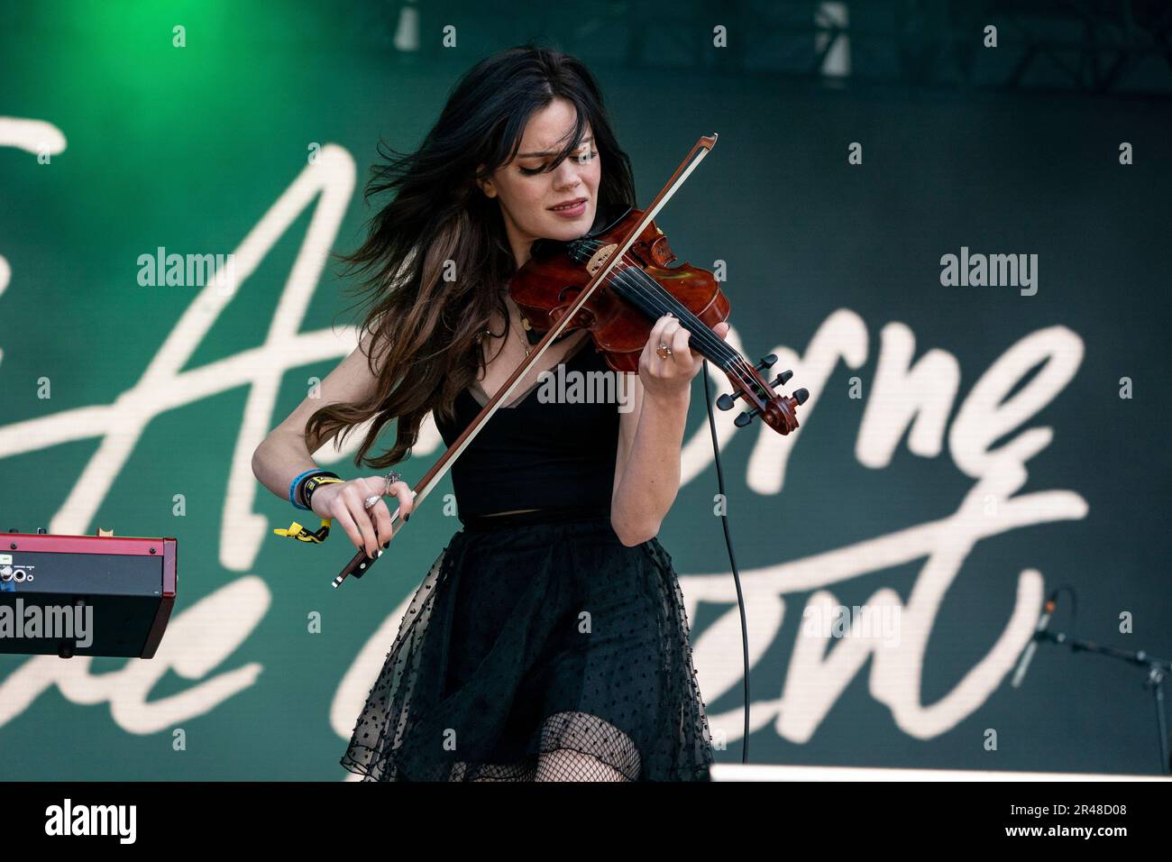 Miriam "Mimi" Peschet of The Airborne Toxic Event performs on day one ...