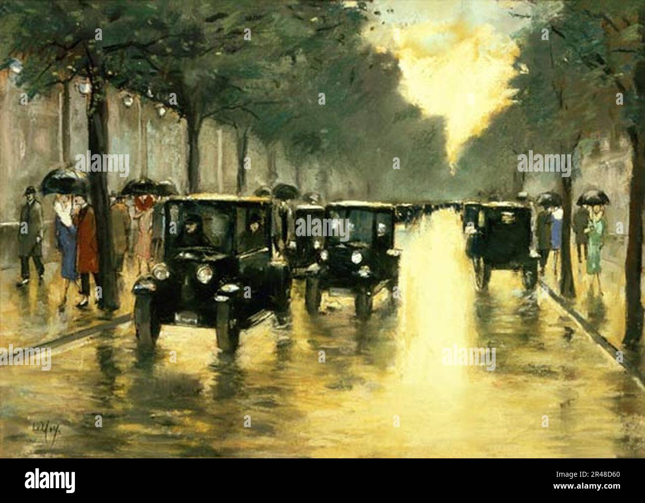 Ury evening berlin strasse with cars Stock Photo - Alamy