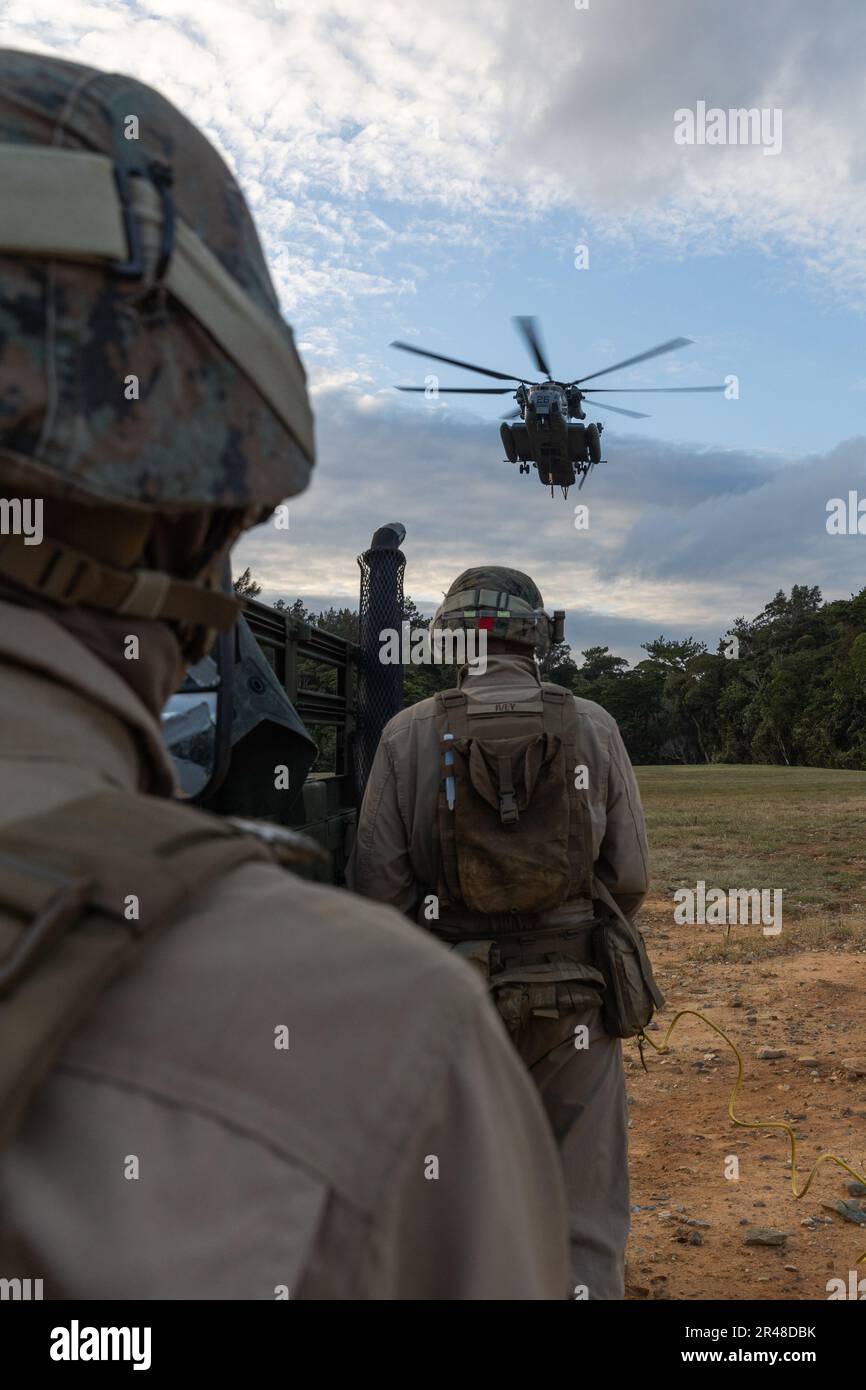 U.S. Marines assigned to 3rd Landing Support Battalion conduct an ...