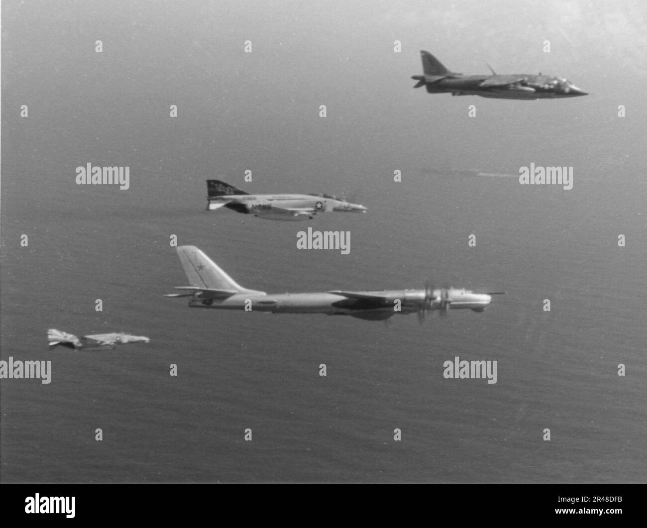 US aircraft intercept Tu-95 over the Med in c1977 Stock Photo - Alamy