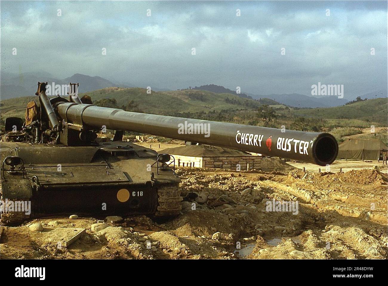 US Army M107 ''Cherry Buster'' at The Rockpile Stock Photo - Alamy