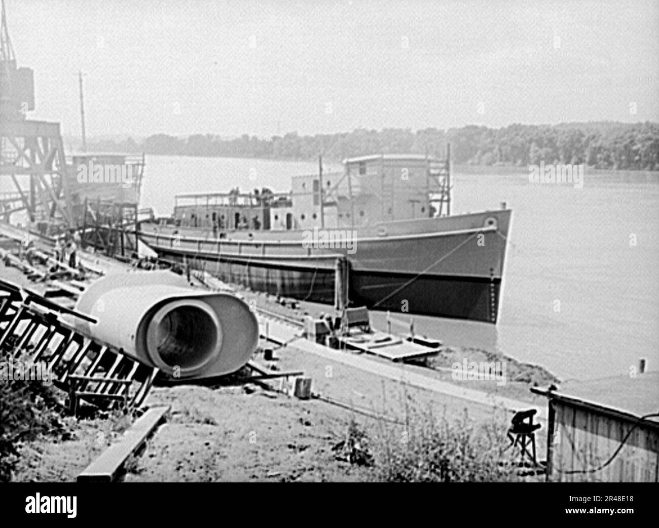 US Army tugboat under construction at Marietta Manufacturing Co 1943 ...