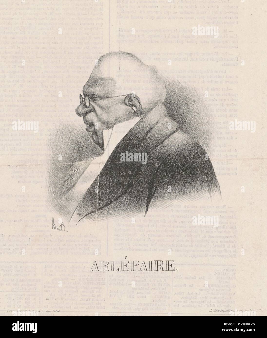 Harlé Père, en buste, 19th century.Jean Marie Harlé Stock Photo - Alamy