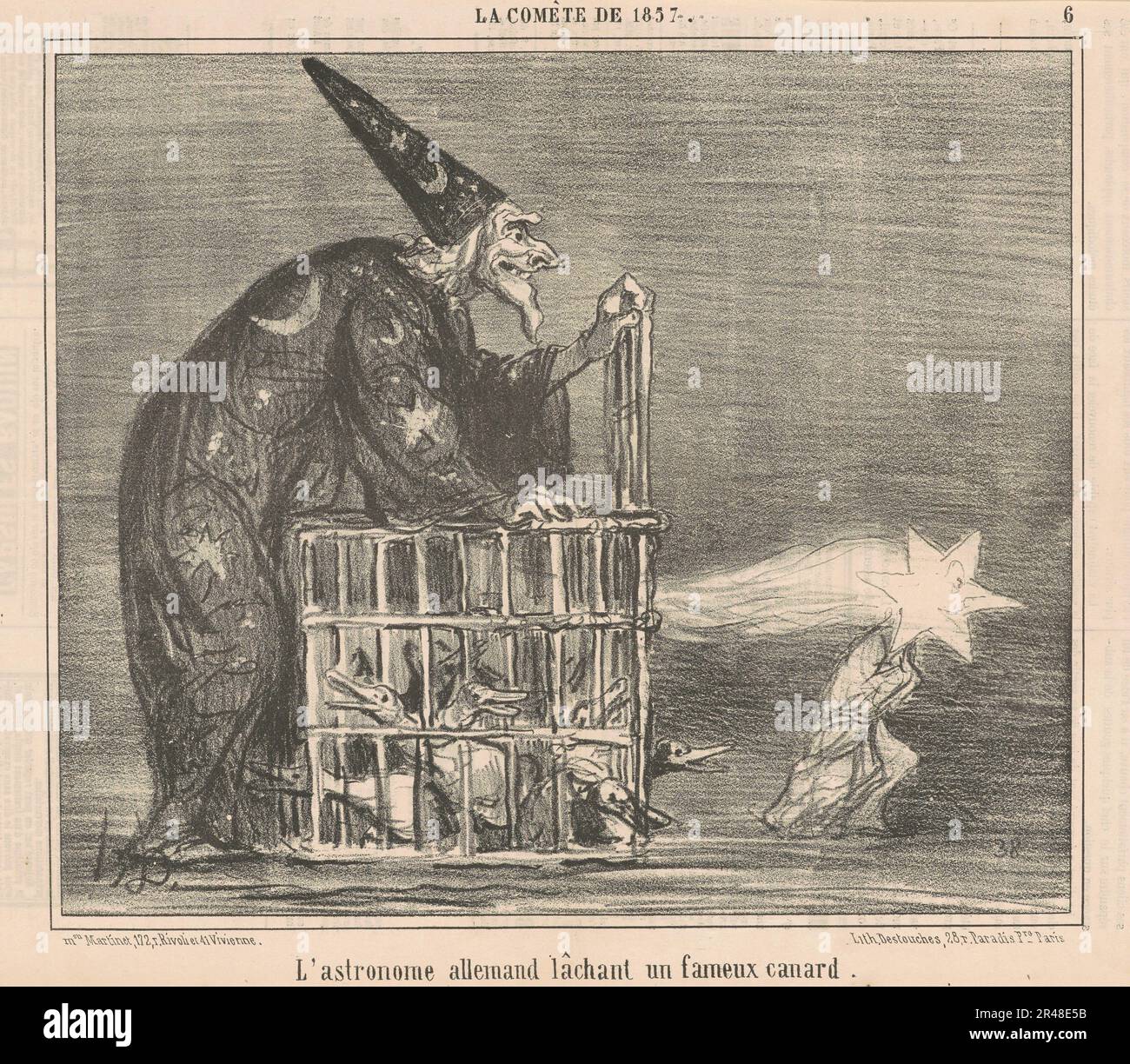 L'astronome allemand lachant un ... Canard, 19th century.The Comet of ...