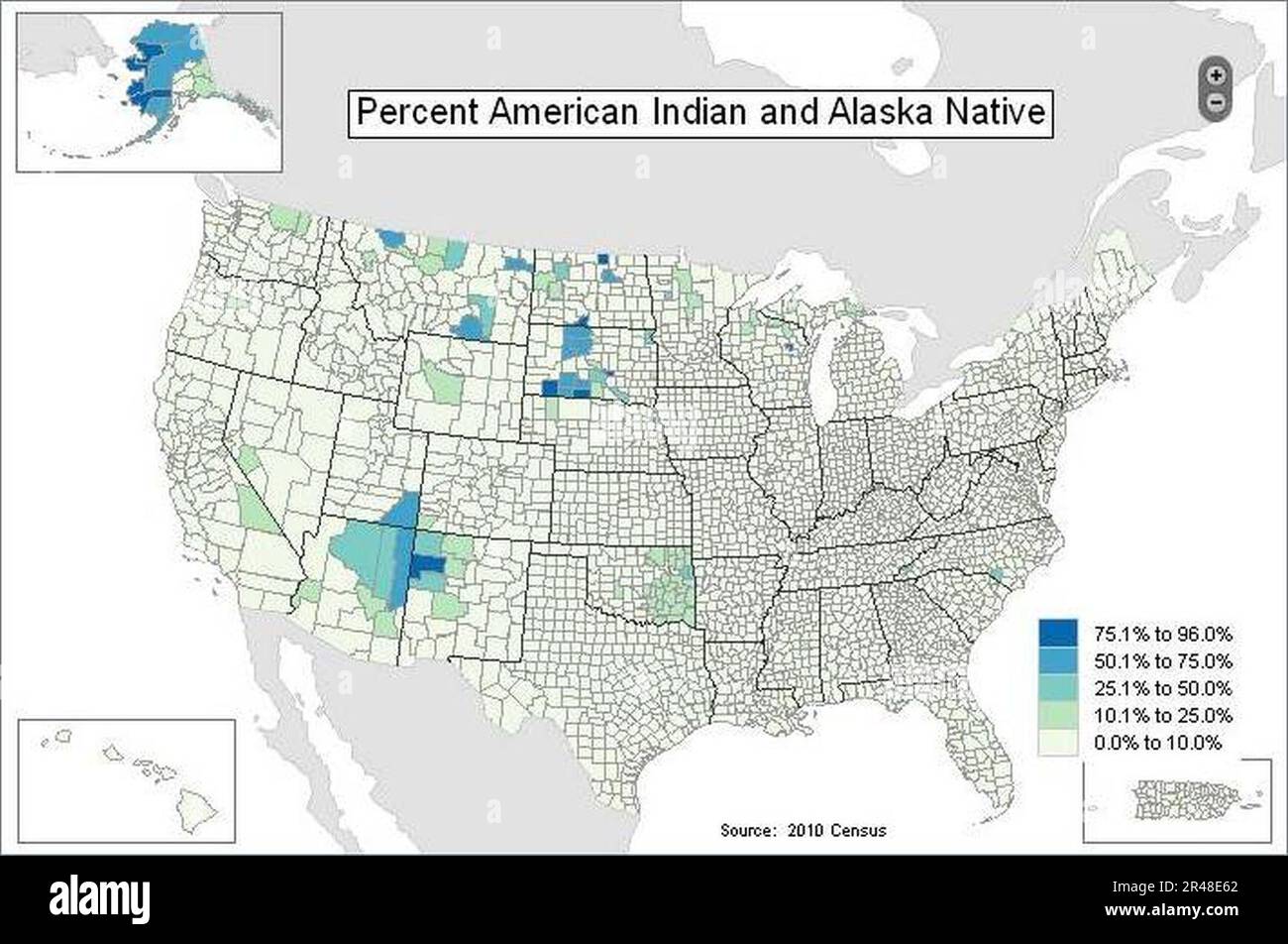 US Census 2010 Native rate Stock Photo - Alamy