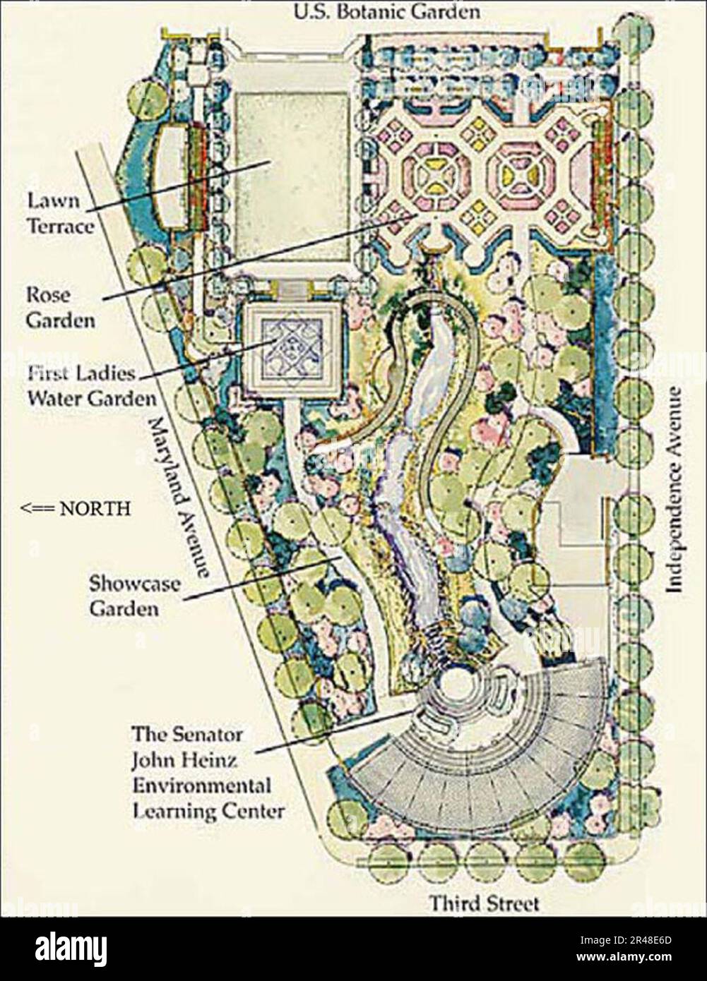 Us botanic-garden map Stock Photo - Alamy