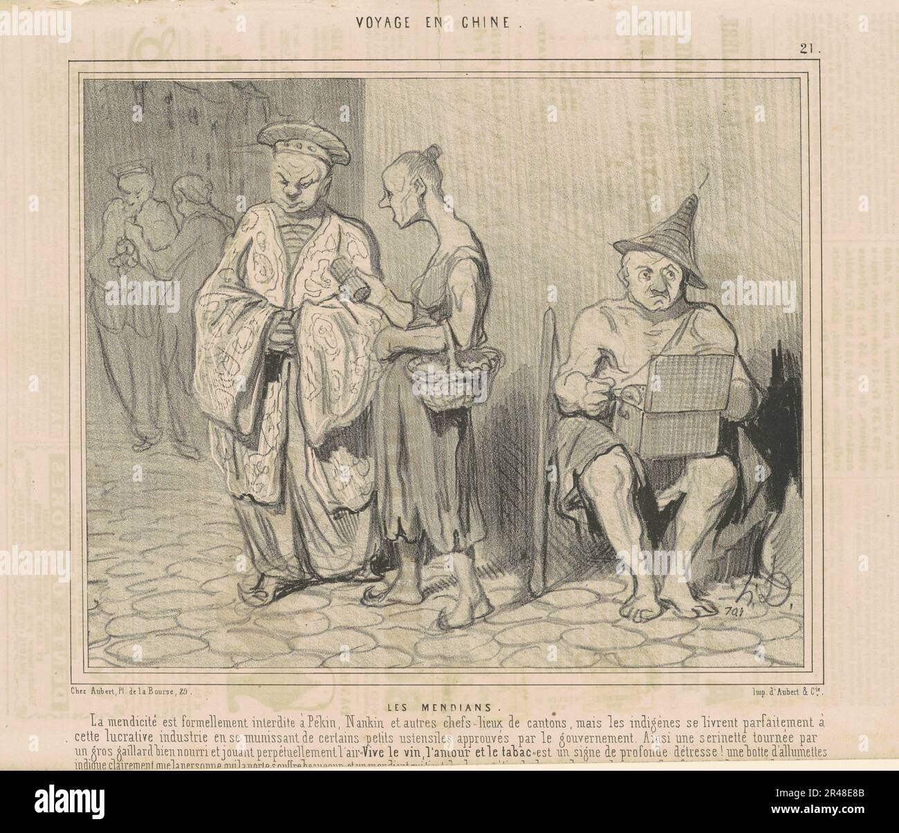 Les mendians, 19th century.Travel to China - The mendians Stock Photo ...