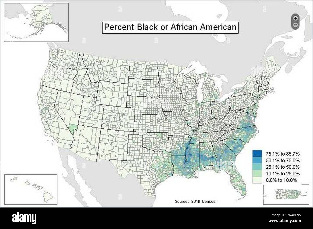 US Census 2010 Black rate Stock Photo - Alamy