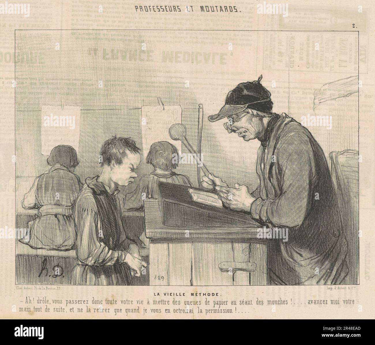 La vielle méthode, 19th century.Teachers and Students - The old method ...