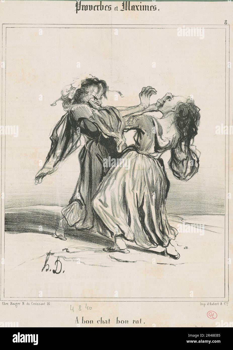 A bon chat bon rat, 19th century.Proverbs and Maxims - To a good cat, a ...