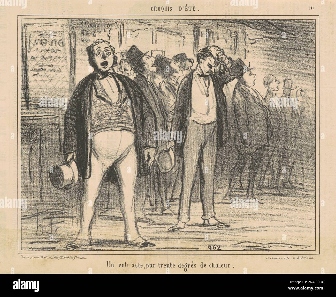 Un entr'acte, par trente degrés de chaleur, 19th century.Summer Sketch ...