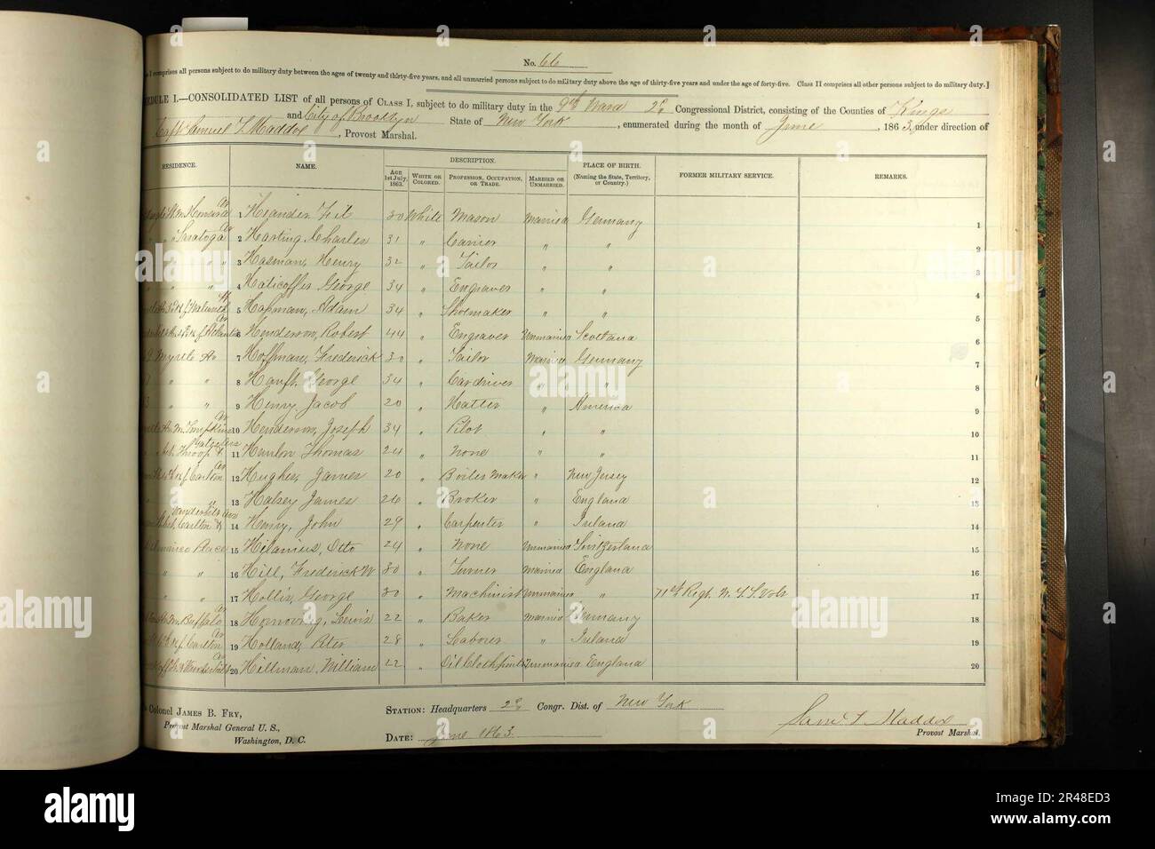 US Civil War Draft Registration Stock Photo - Alamy