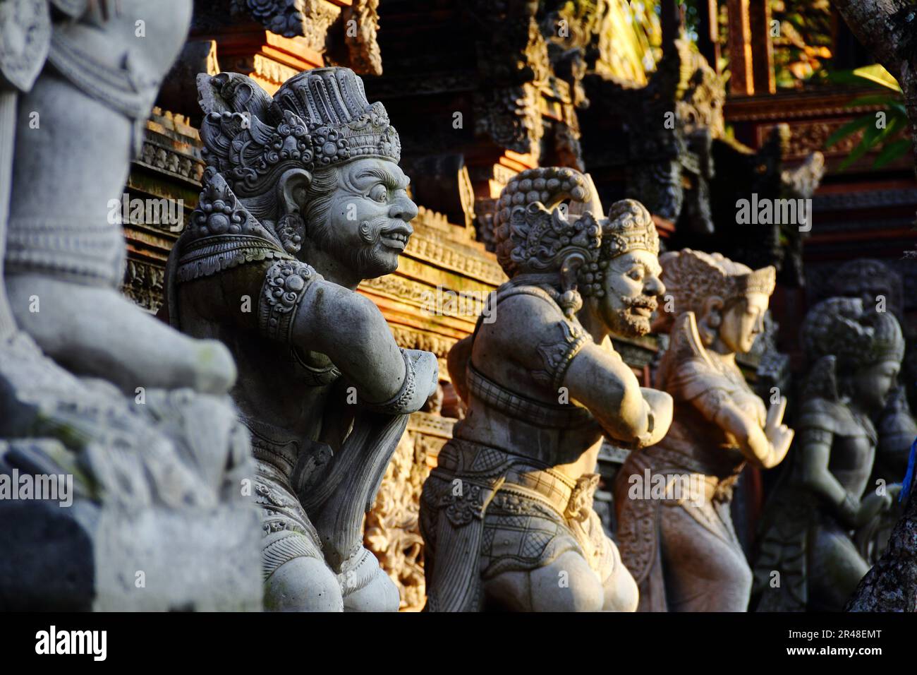 A stunning aerial view of Ubud temple in Bali, Indonesia Stock Photo ...