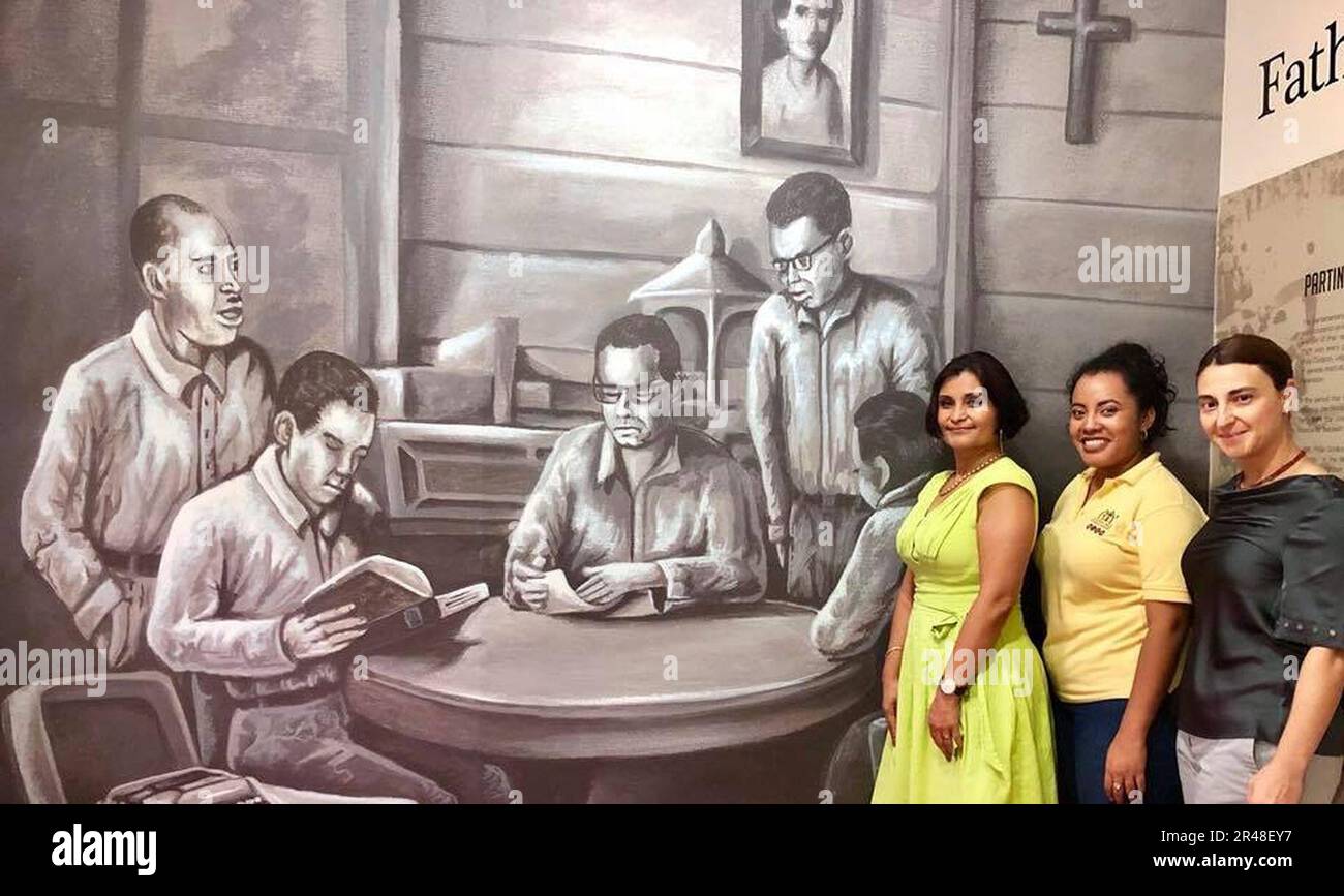 US Embassy staff visit Philip Goldson House Stock Photo - Alamy