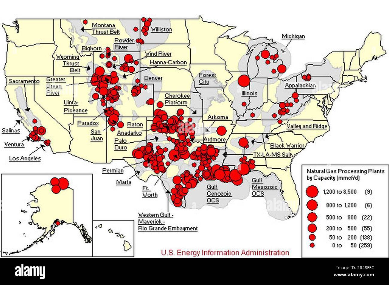 US Natural Gas Processing Plants - 2009 Stock Photo - Alamy