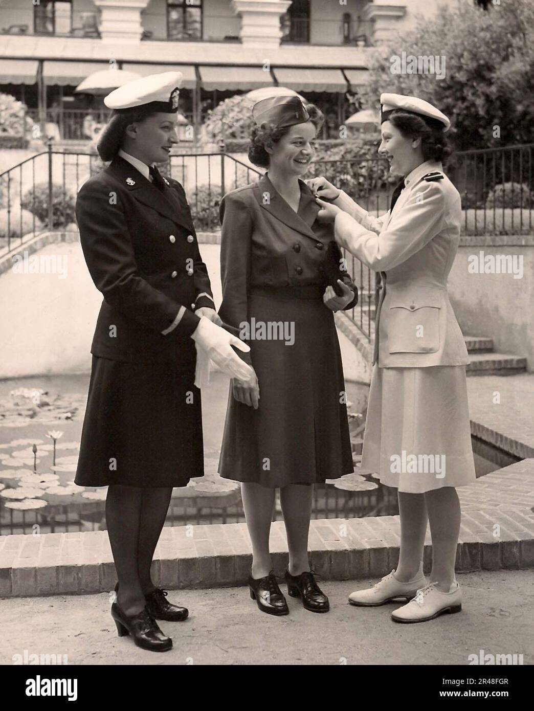 US Naval Hospital San Diego Nurses Modeling Uniforms ca1944 Stock Photo ...