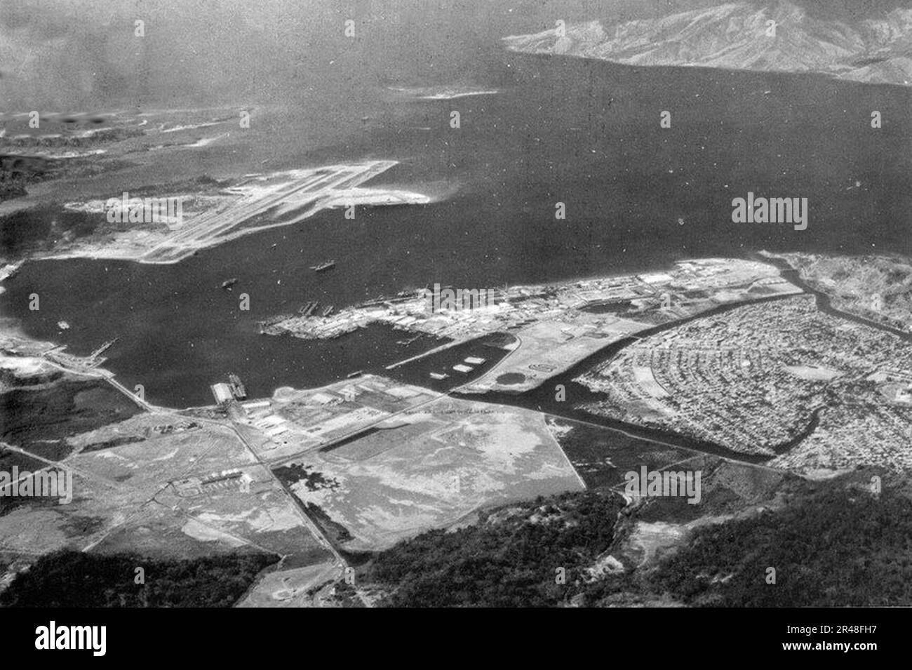 US Naval Base Subic Bay aerial c1969 Stock Photo - Alamy