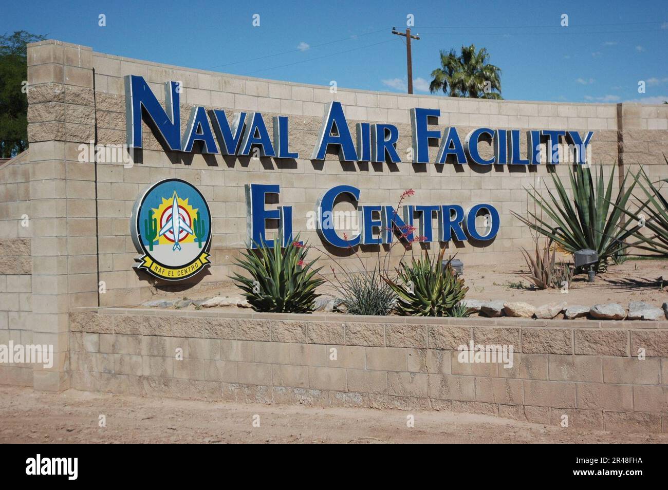 US Naval Air Facility El Centro entrance sign in March 2016 Stock Photo ...