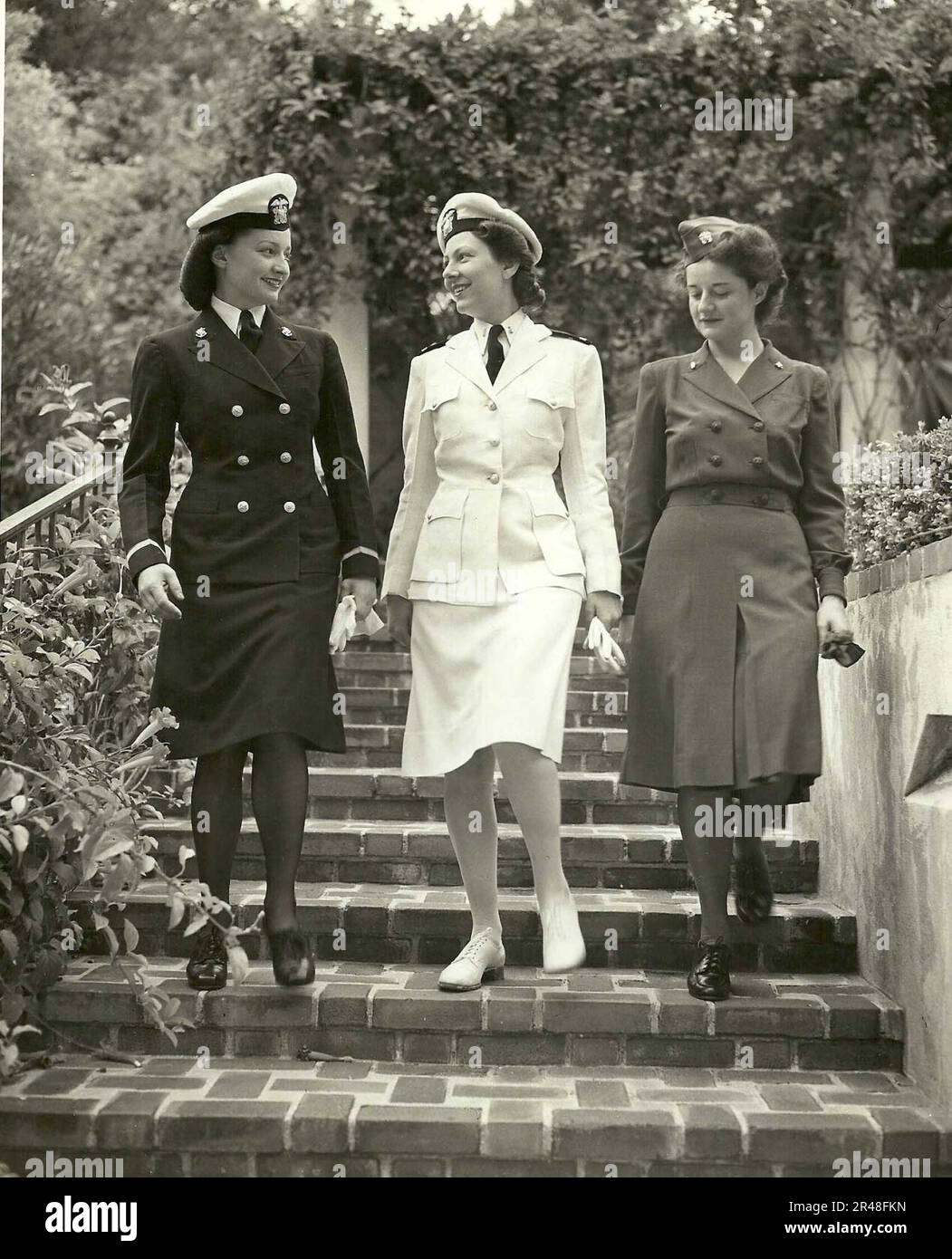 Us Naval Hospital San Diego Nurses Modeling Uniforms Ca1944 02 Stock