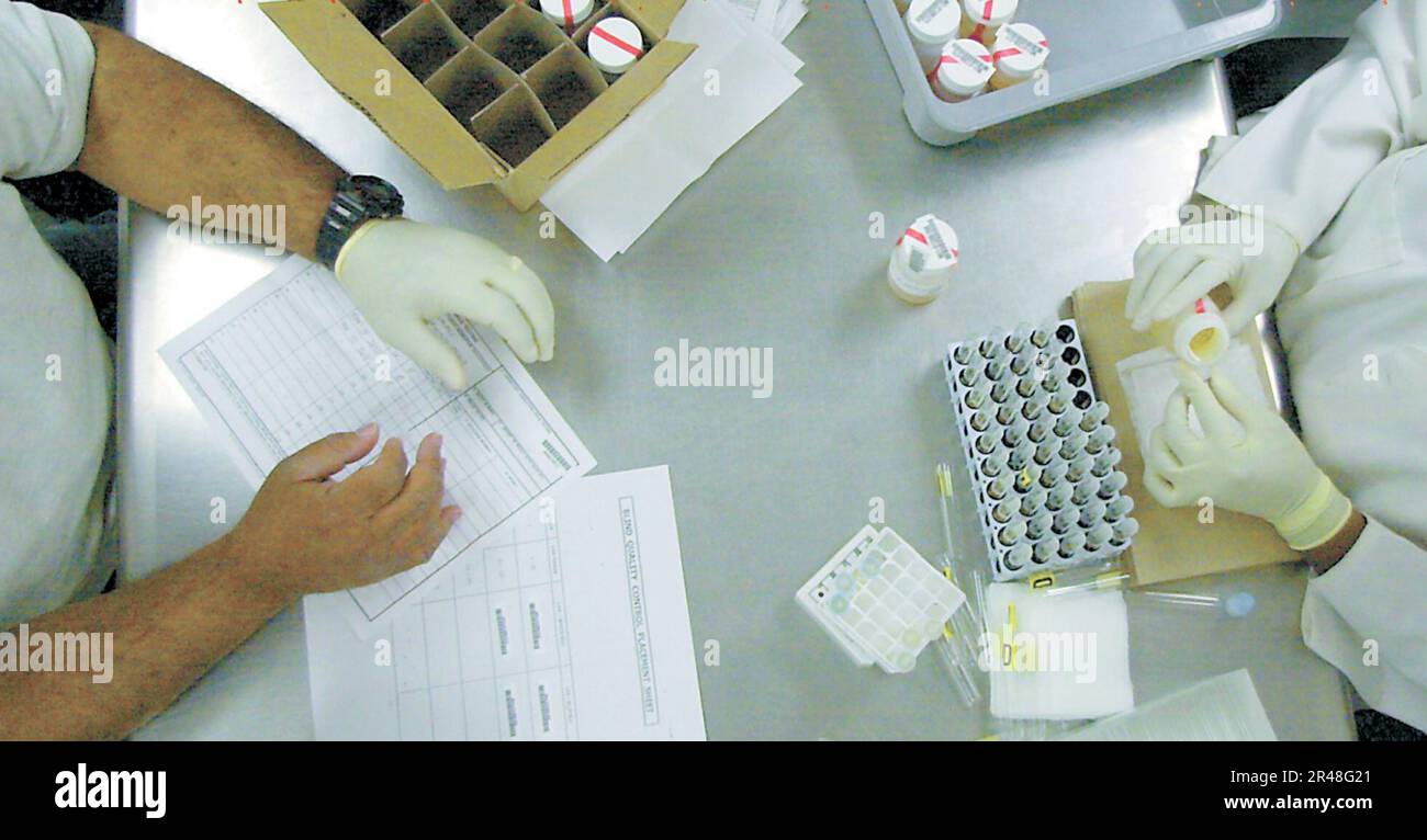 US Navy Drug screening lab prepares samples Stock Photo - Alamy